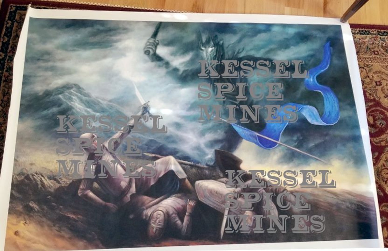 Lord of the Rings "the Blade That Was Broken" Narsil + Sauron Mural ...