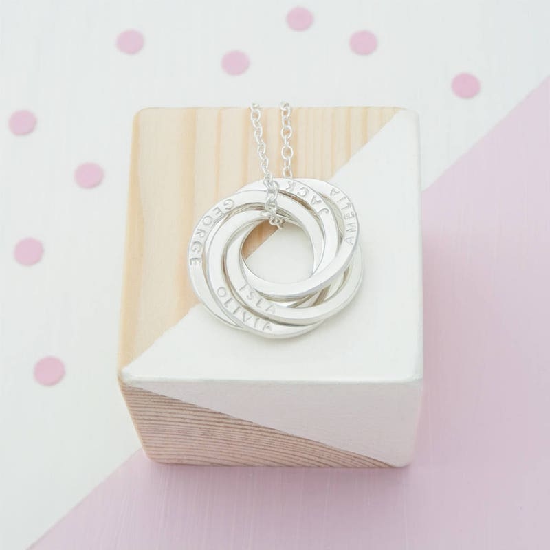 5 Rings Necklace - Etsy