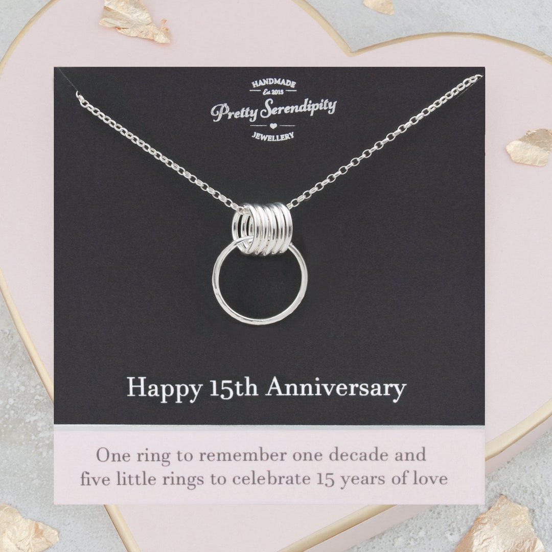 15th Anniversary Necklace, 15th Wedding Anniversary Gift, Sterling ...
