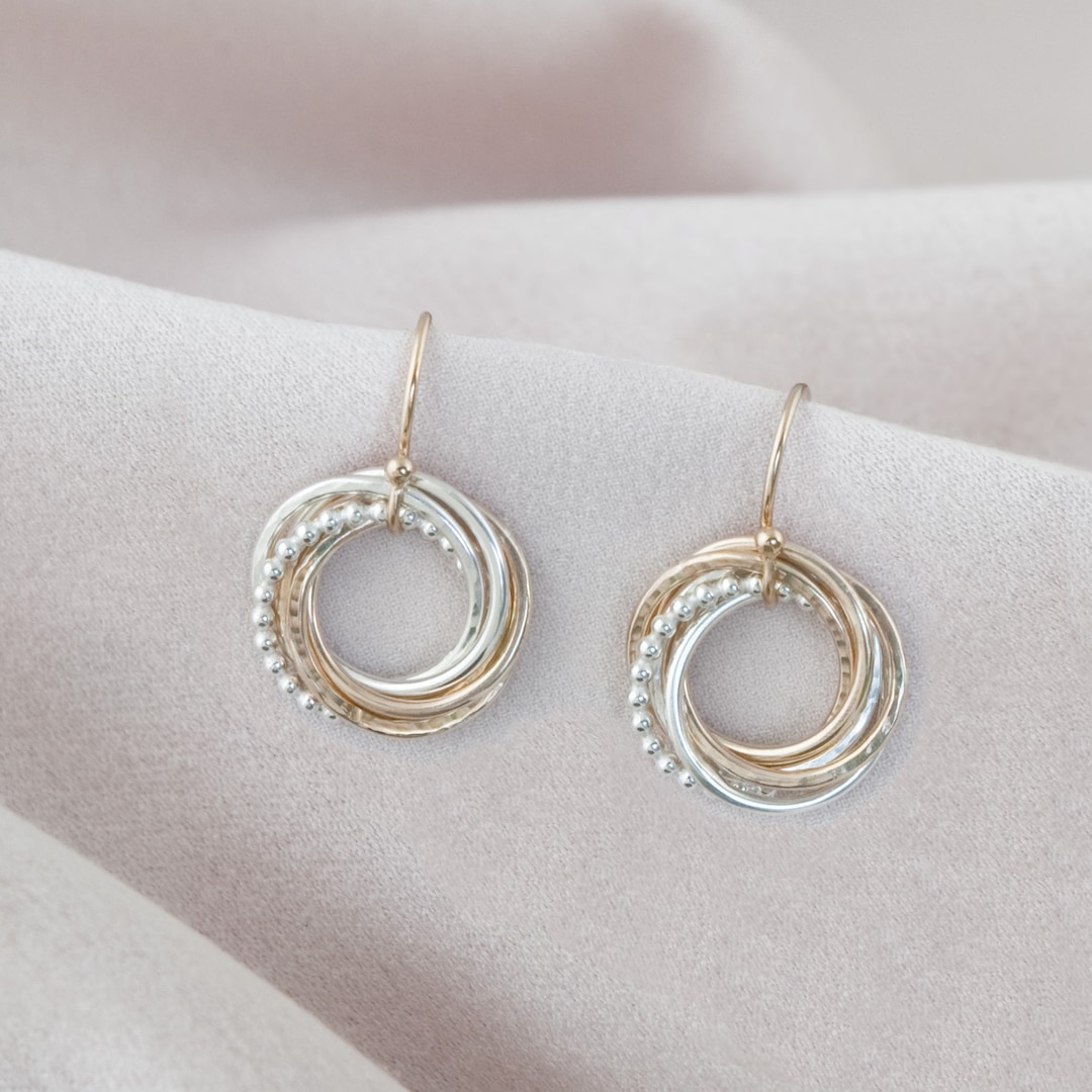 50th Birthday Earrings - 50th Birthday Gift - 5 Rings for 5 Decades ...