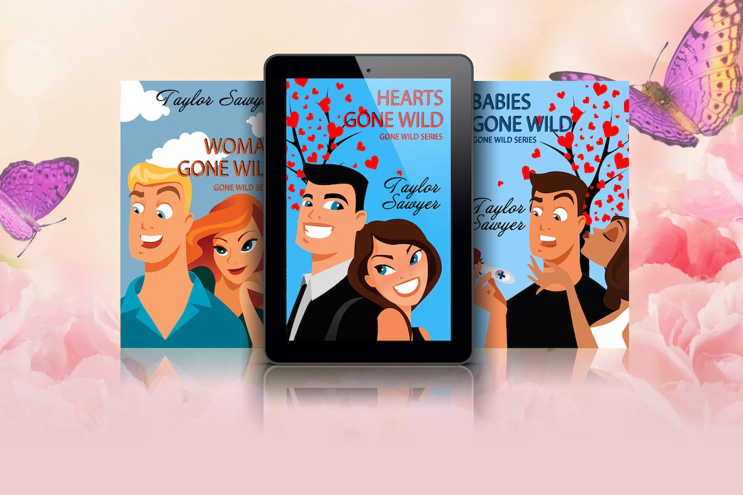Romantic Comedy Book Series | Cartoon Graphic Book Cover | Romance Book ...