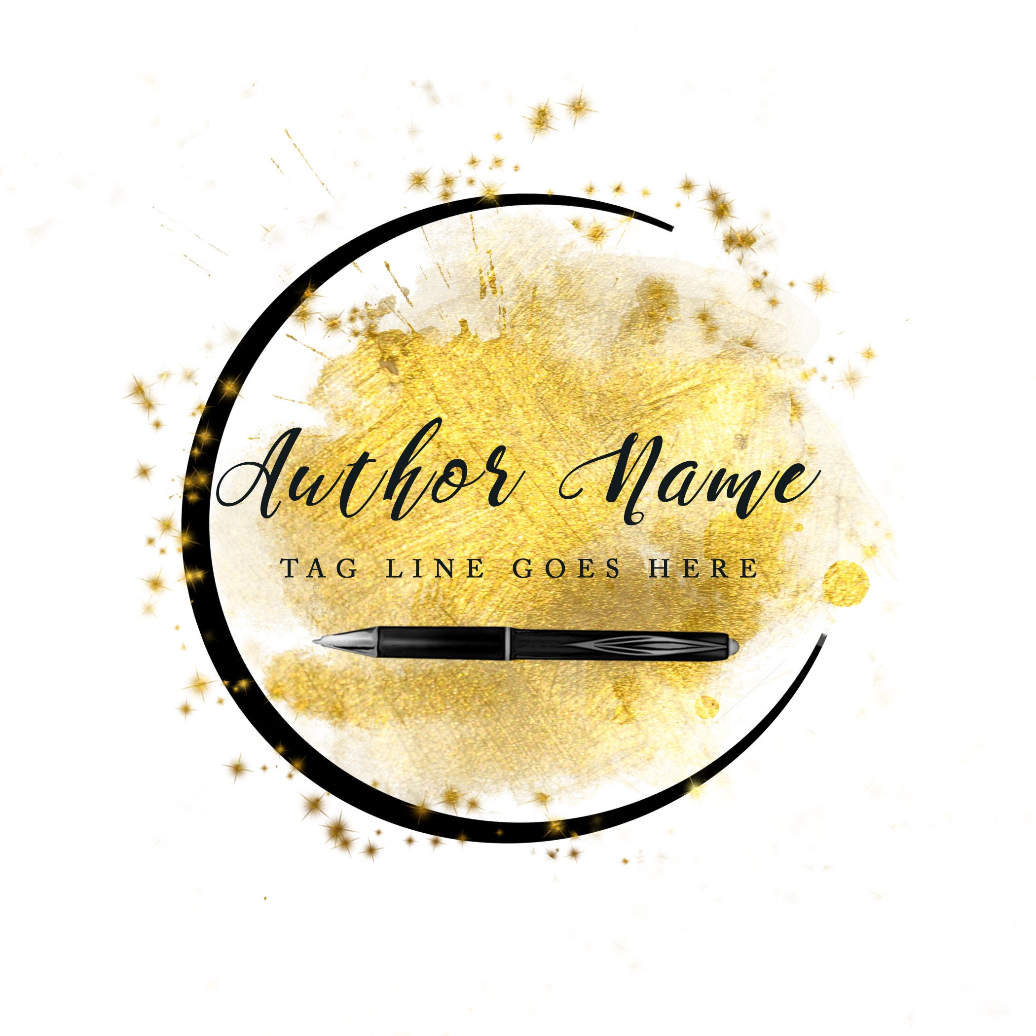Black and Gold Premade Logo Design - Author Logo - Writer Logo - Blog ...