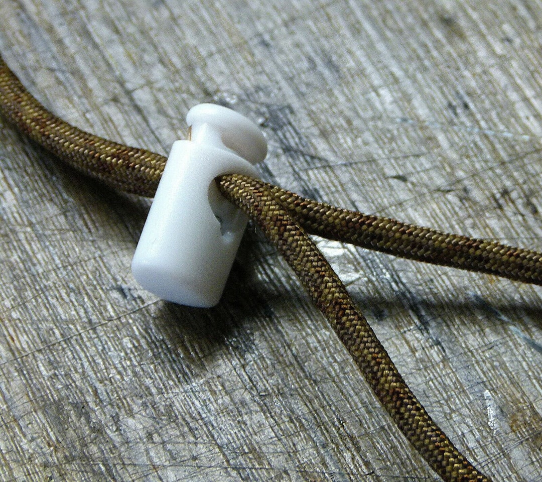 White Cord Lock Toggle Stopper White Cord End Stopper Adjustable 10pk ...