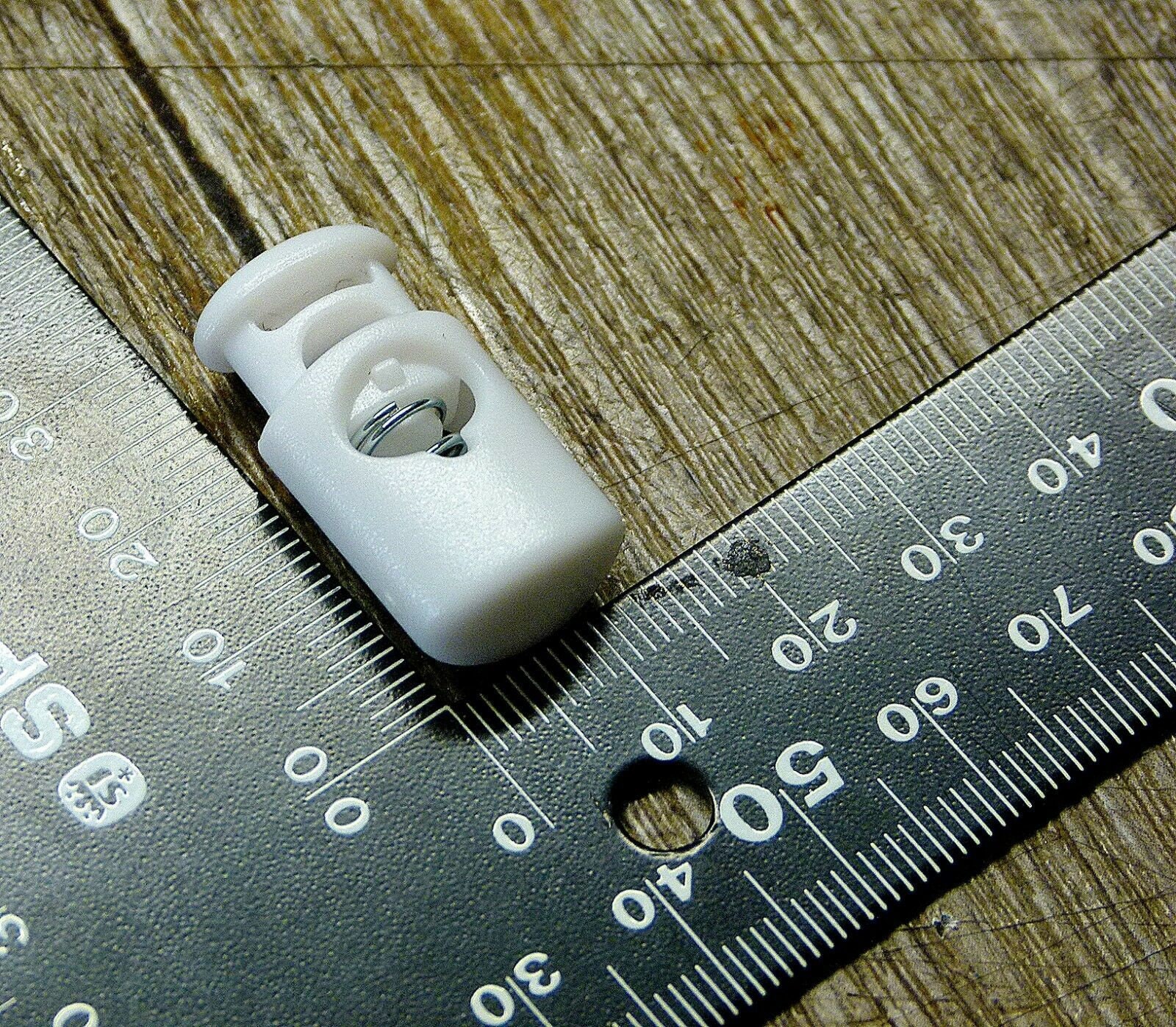 White Cord Lock Toggle Stopper White Cord End Stopper Adjustable 10pk ...