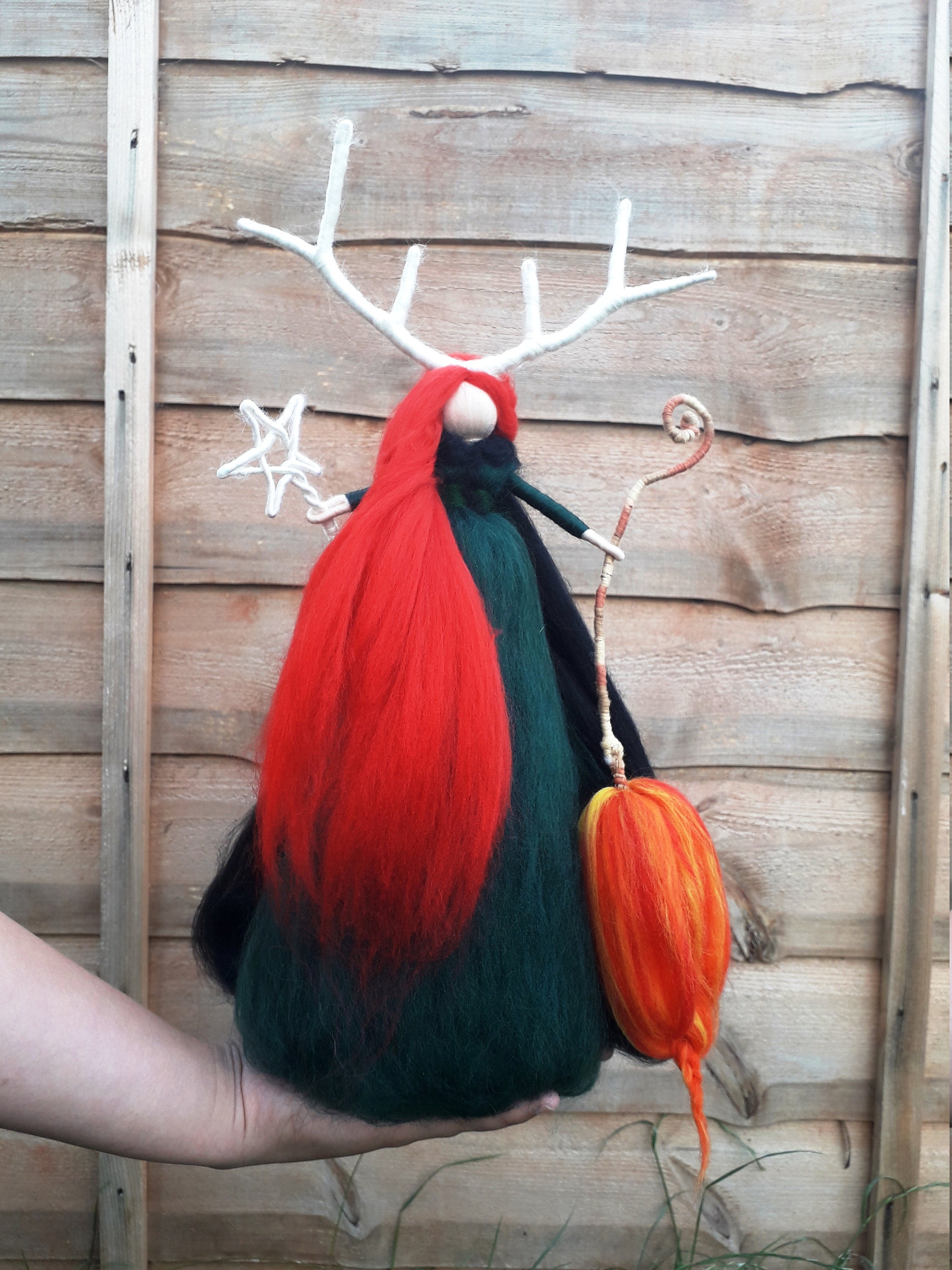 Elven Tree Topper Wiccan Tree Topper Pentacle Tree Topper Felted Tree ...