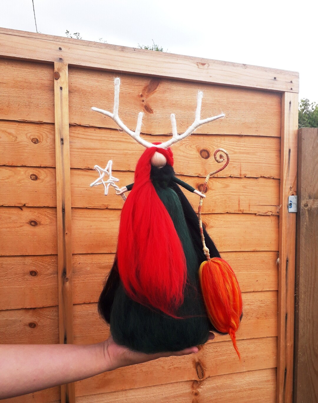 Elven Tree Topper, Wiccan Tree Topper, Pentacle Tree Topper, Felted ...