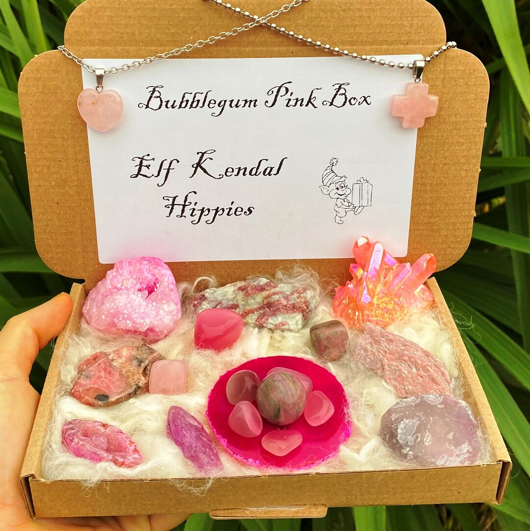 Hot Pink Crystals Set, Love Stone Christmas, Crystal Gift Box, Elf ...