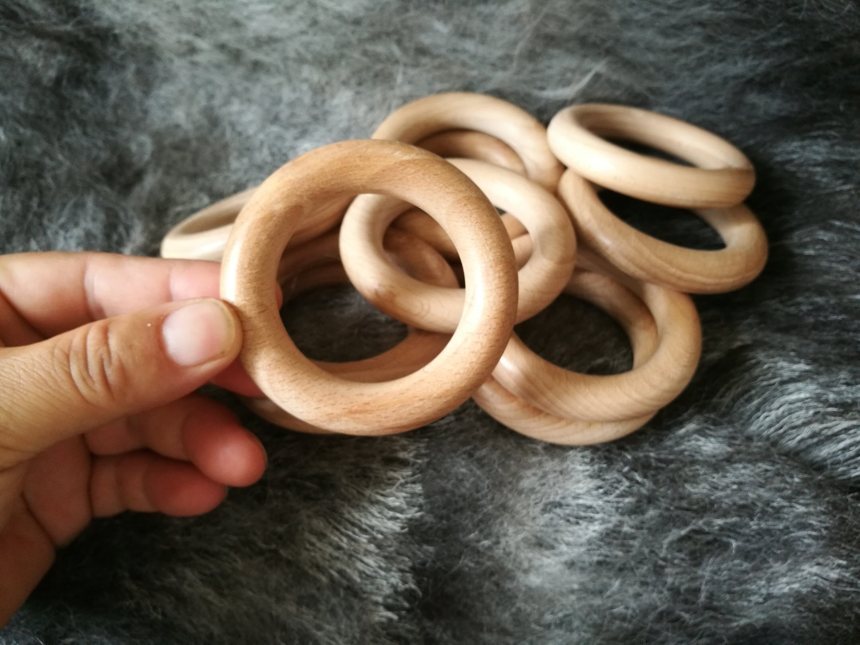 Teething Ring 2.75" (70mm), Wooden Teething Ring, Teething Rings ...