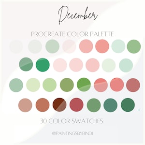 December Procreate Color Palette | 30 Color Swatches | iPad ...