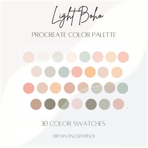 Light Boho Procreate Color Palette | 30 Color Swatches | iPad ...