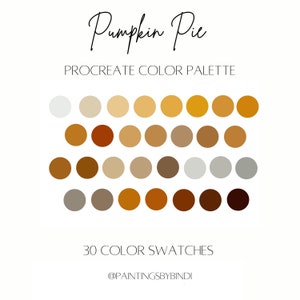 Pumpkin Pie Procreate Color Palette | 30 Color Swatches | iPad ...