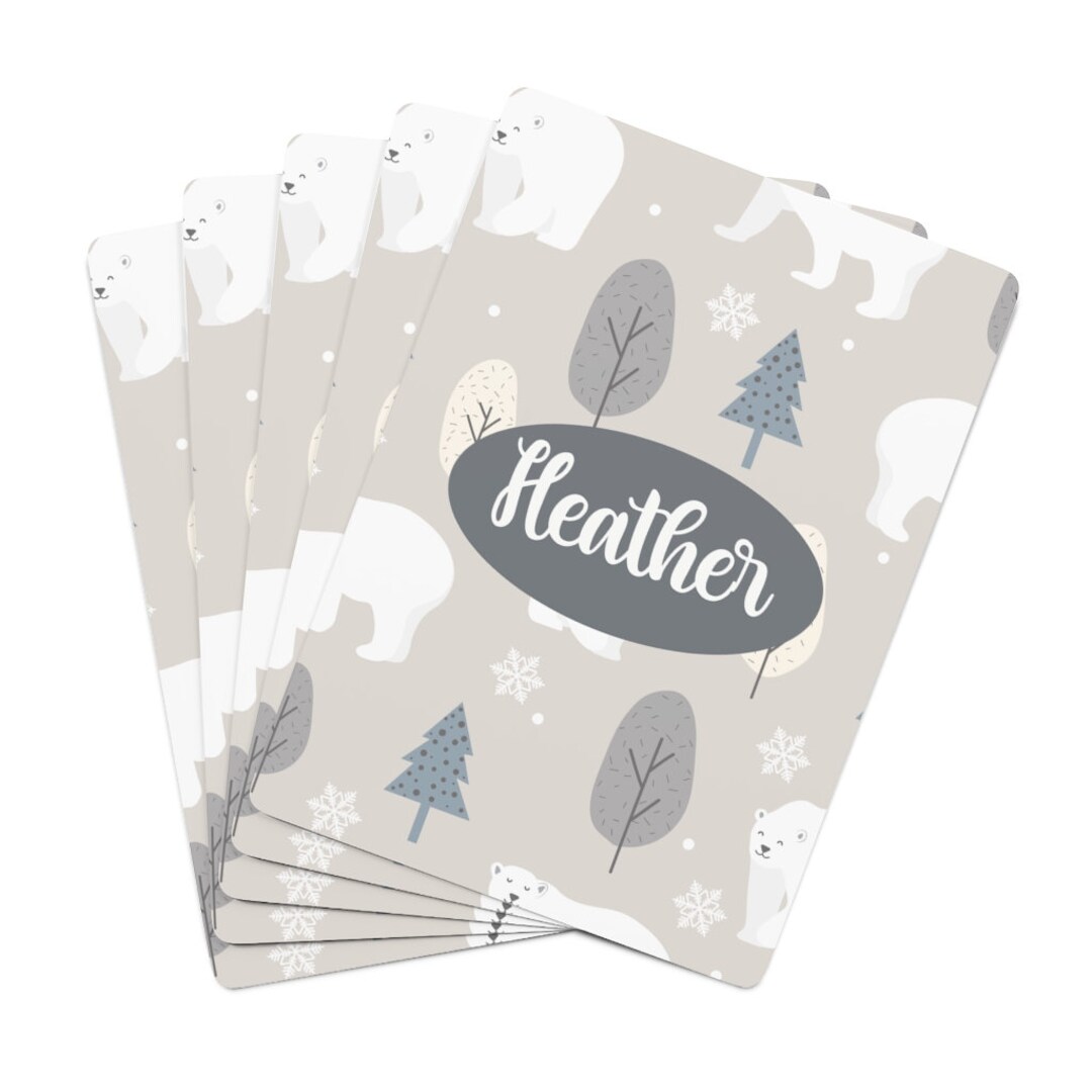 Custom Polar Bear Playing Cards | Cute Kids Gifts | Personalized Cards ...