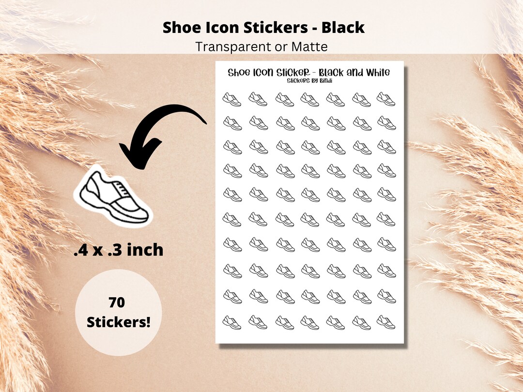 Shoe Icon Stickers | Running Planner Stickers | Walking Stickers ...