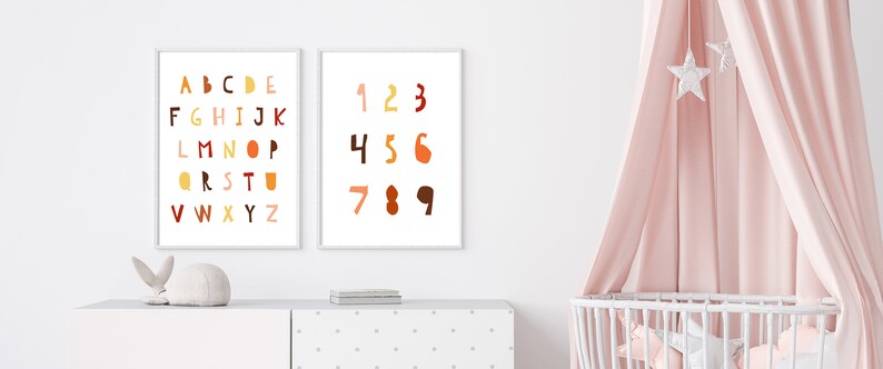Boho Kids Alphabet and Numbers Set of 2 Instant Download | Etsy