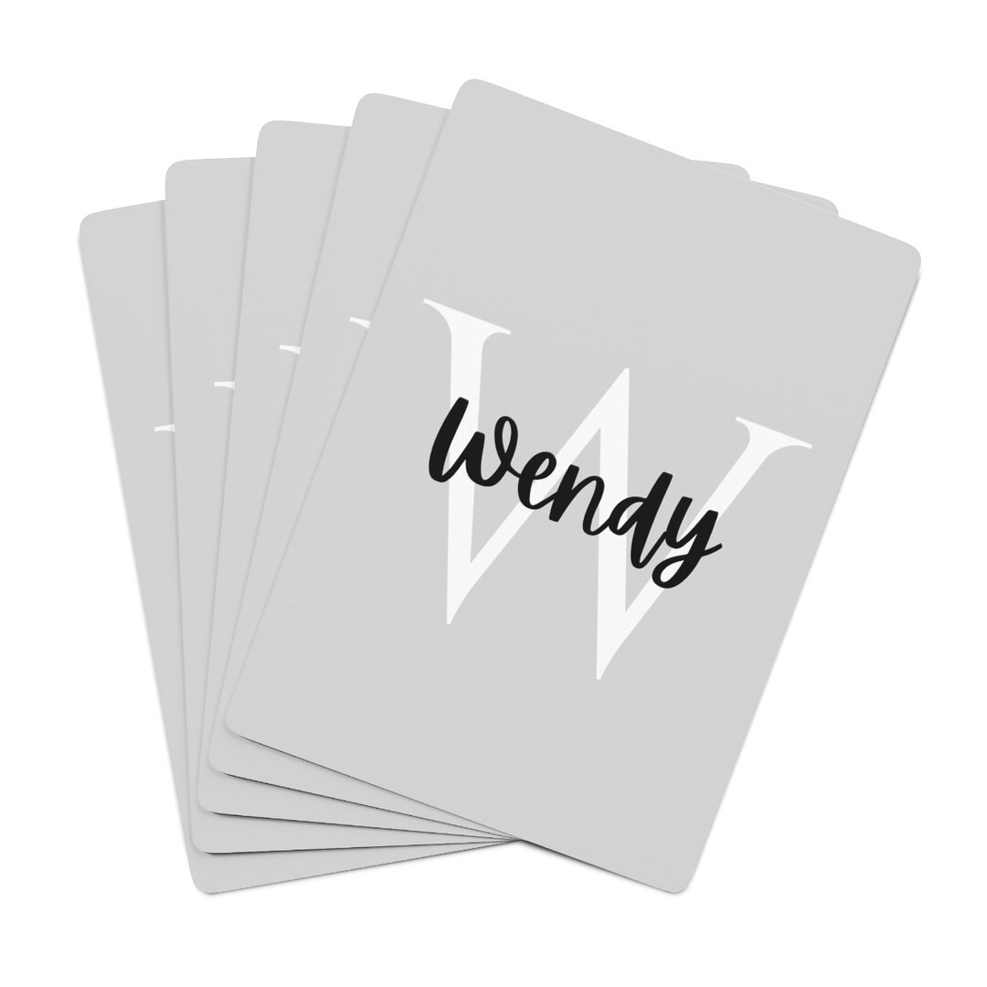 Gray and Black Custom Name Playing Cards | Initial Playing Cards ...