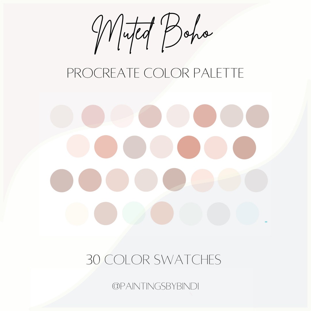 Muted Boho Procreate Color Palette | 30 Color Swatches | iPad ...