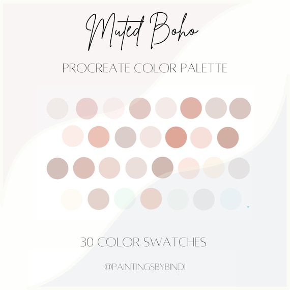 Muted Boho Procreate Color Palette 30 color swatches iPad | Etsy