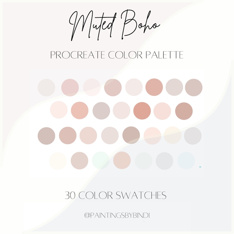 Muted Boho Procreate Color Palette 30 color swatches iPad | Etsy