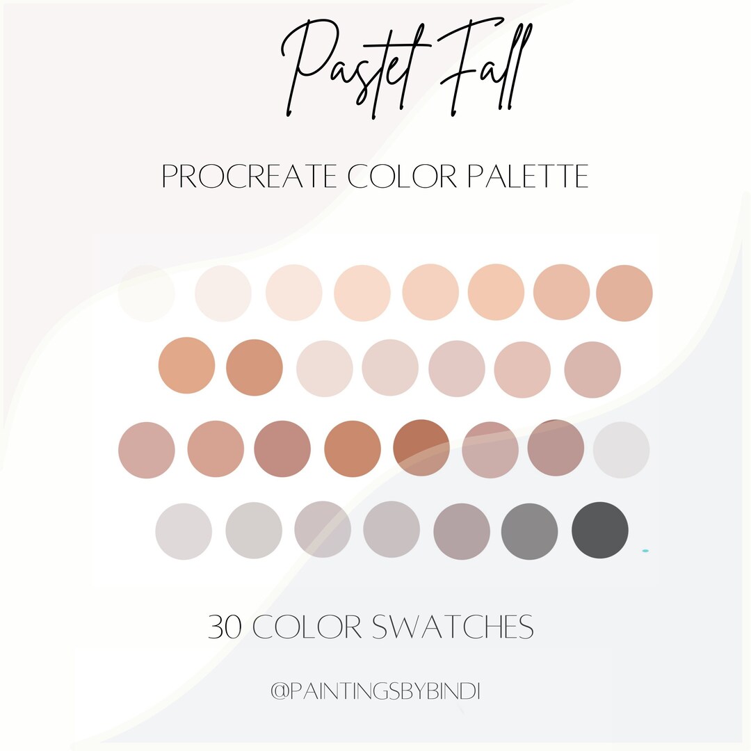 Pastel Fall Procreate Color Palette | 30 Color Swatches | iPad ...