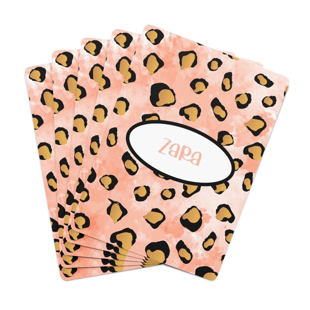 Boho Leopard Print Playing Cards | Custom Kids Cards | Personalized ...