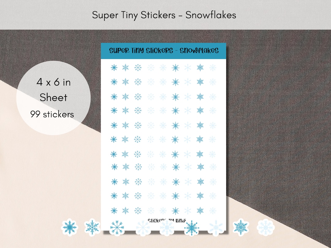 Blue Snowflakes Tiny Stickers | Cute Winter Planner Stickers | Teeny ...