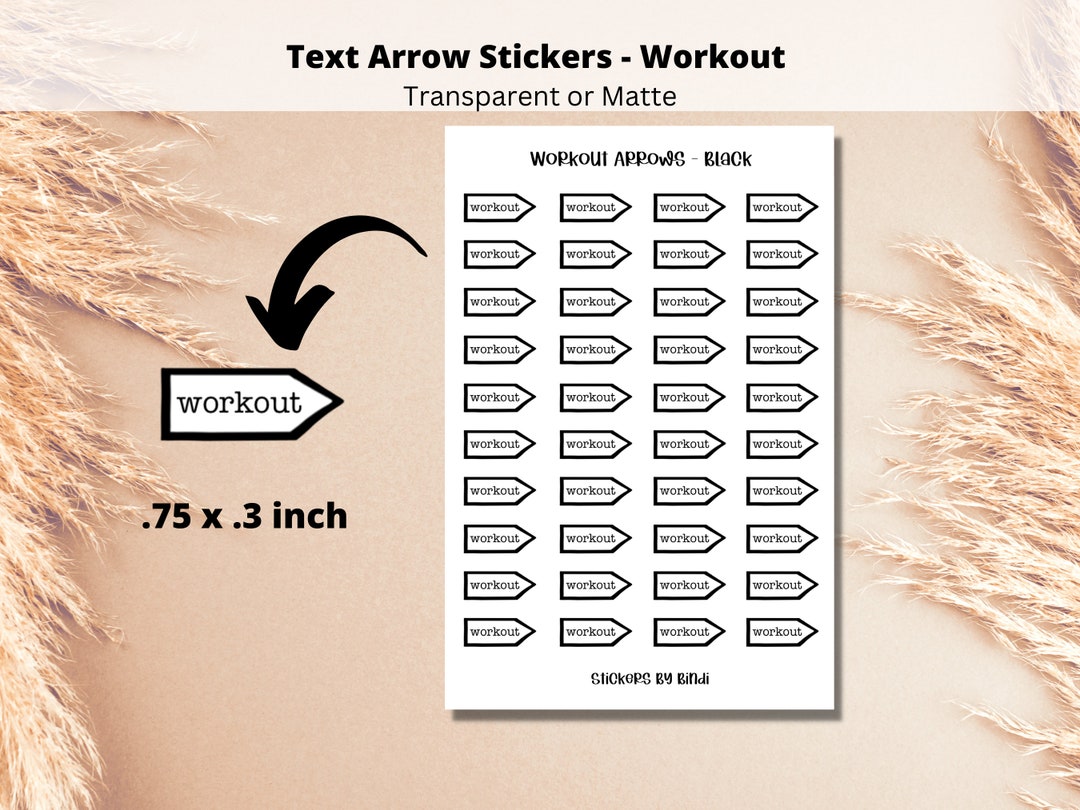 Workout Arrow Stickers | Arrow Planner Stickers | Fitness Stickers ...