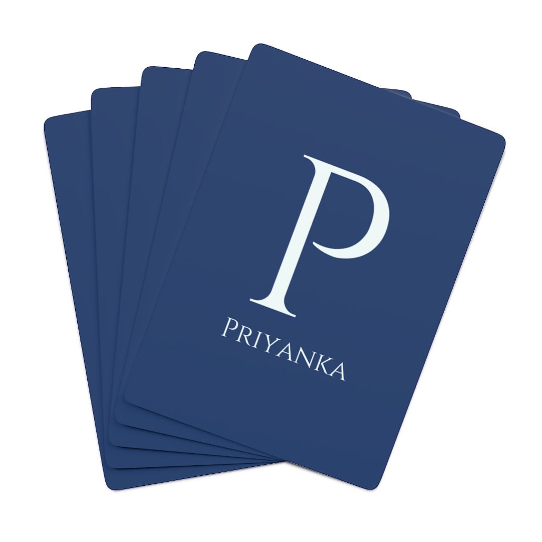 Navy Blue Custom Name Playing Cards | Initial Playing Cards ...