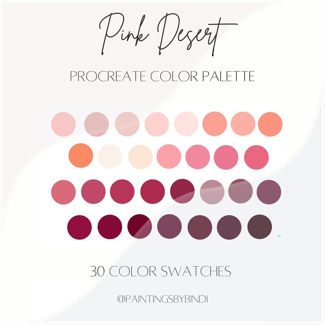 Pink Desert Procreate Color Palette | 30 Color Swatches | iPad ...