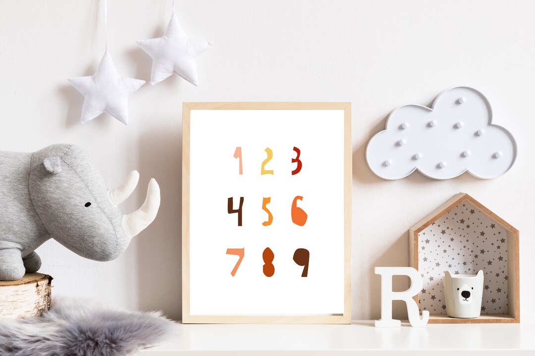 Boho Scandinavian Kids Numbers Instant Download - Kid's Room Printable ...