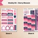 Weekly Kit Planner Stickers Cherry Blossom Vertical Layout Happy ...