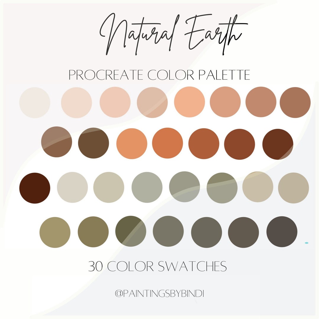 Natural Earth Procreate Color Palette | 30 Color Swatches | iPad ...