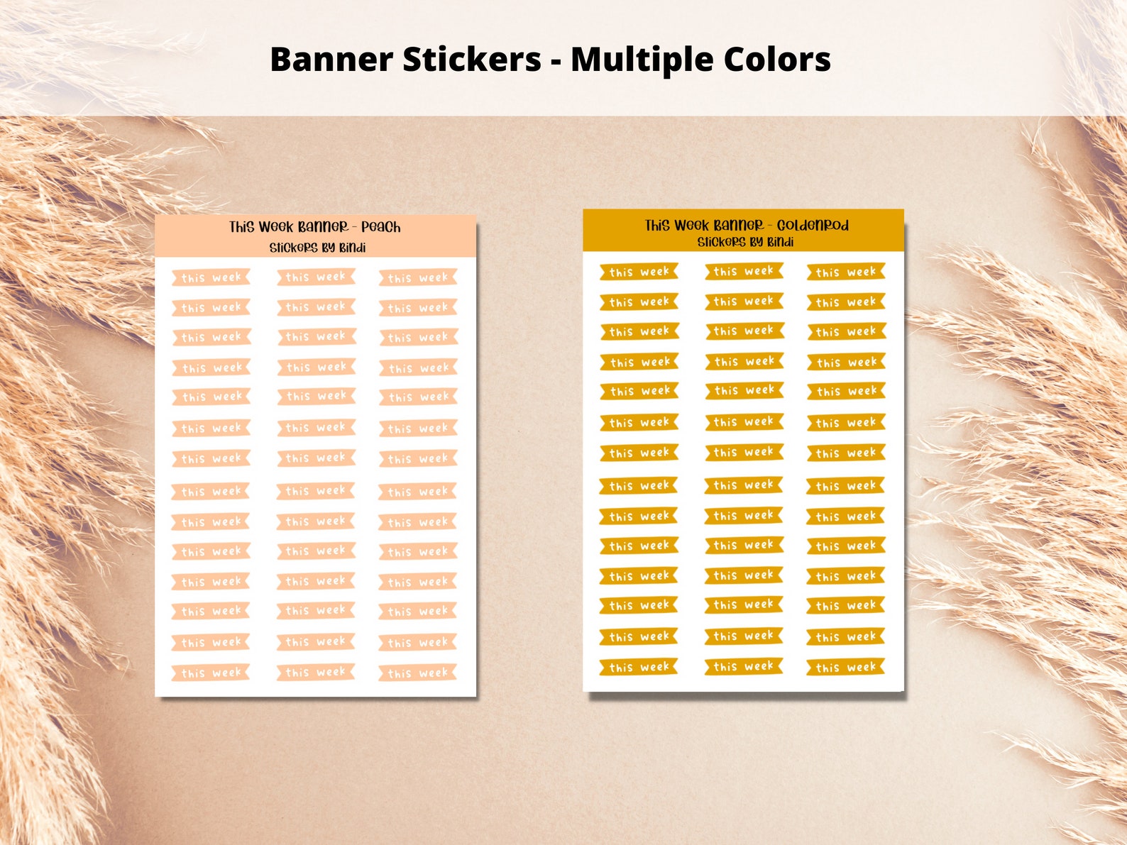Small This Week Banner Stickers Multiple Colors This Week - Etsy