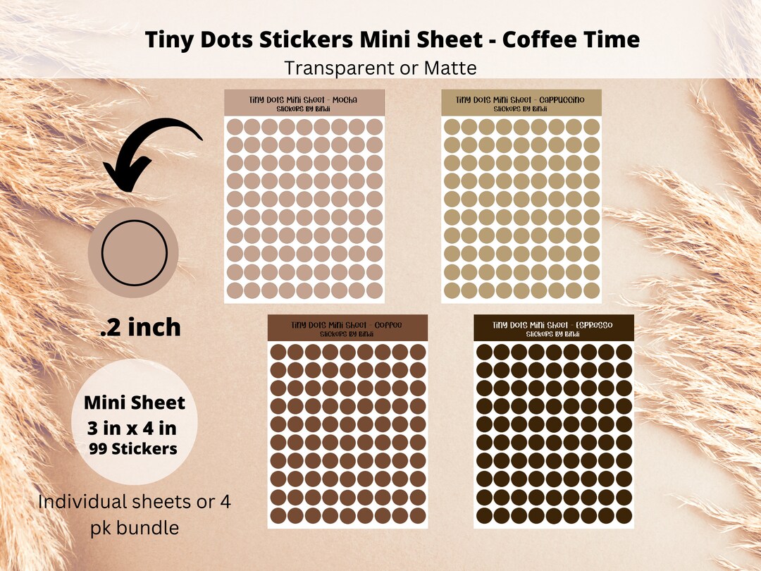 Tiny Dot Stickers - Coffee Time | Bullet Point Planner Stickers ...