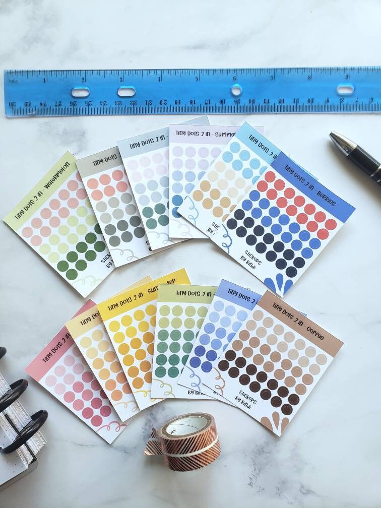 Assorted Tiny Dots Sticker Sheets Mini Circle Planner - Etsy