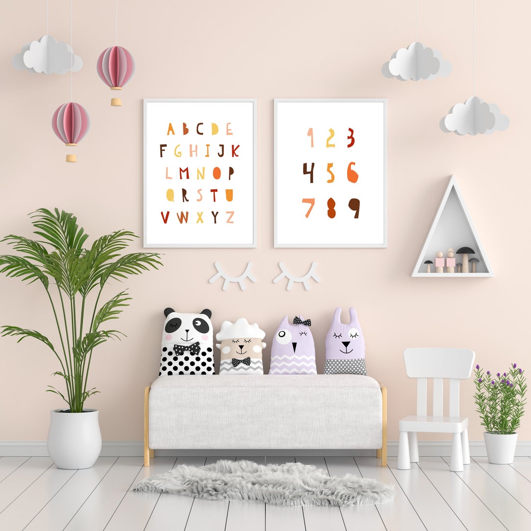 Boho Kids Alphabet and Numbers Set of 2 Instant Download - Kids ...