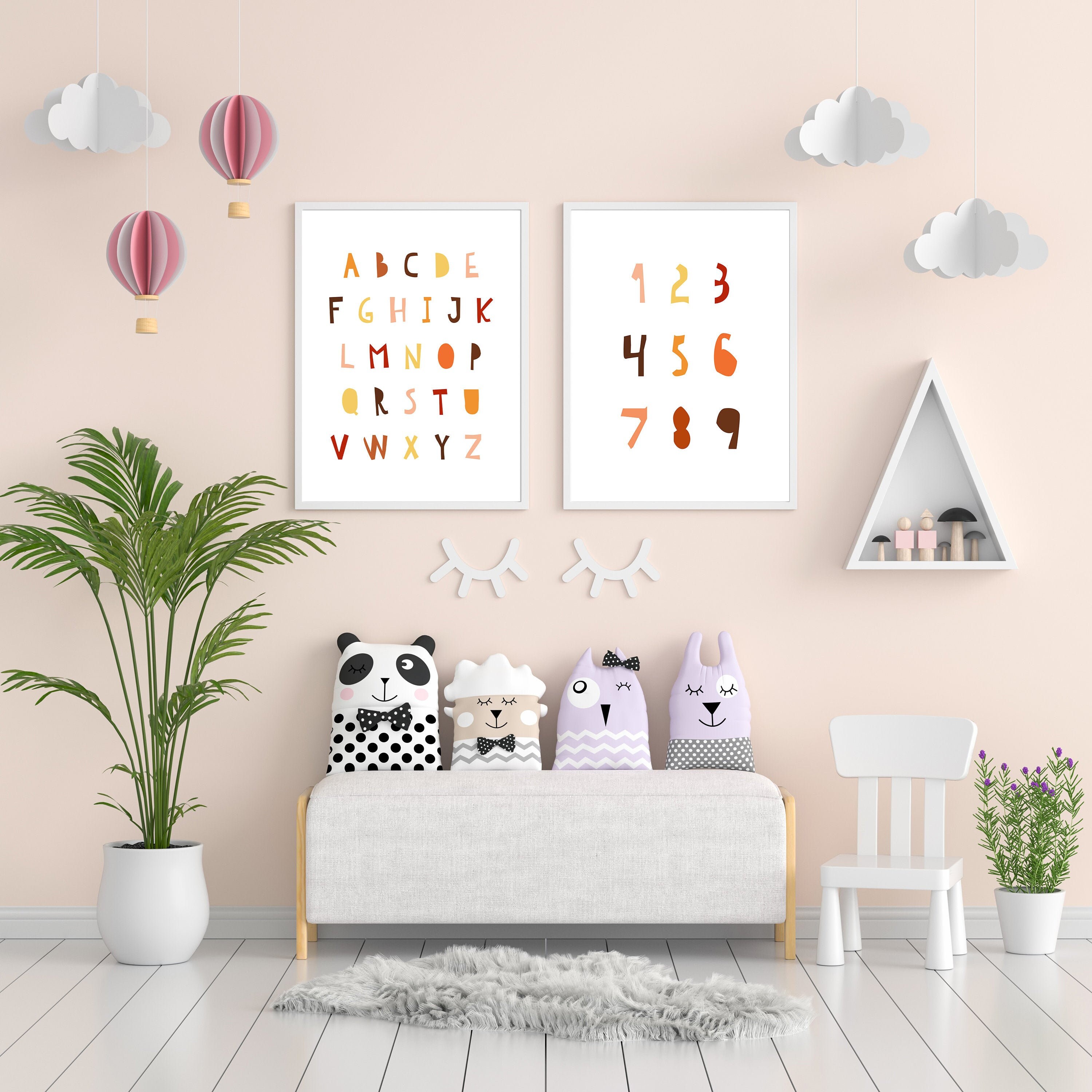 Boho Kids Alphabet and Numbers Set of 2 Instant Download - Etsy