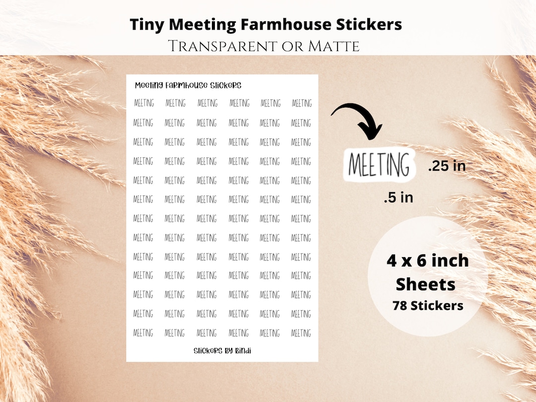 Tiny Meeting Planner Stickers - Farmhouse Style | Small Stickers ...
