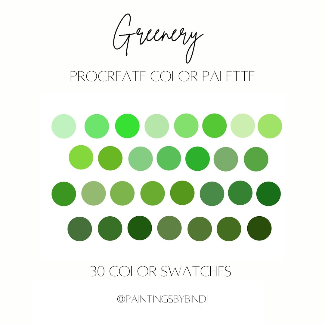 Greenery Procreate Color Palette | 30 Color Swatches | iPad ...