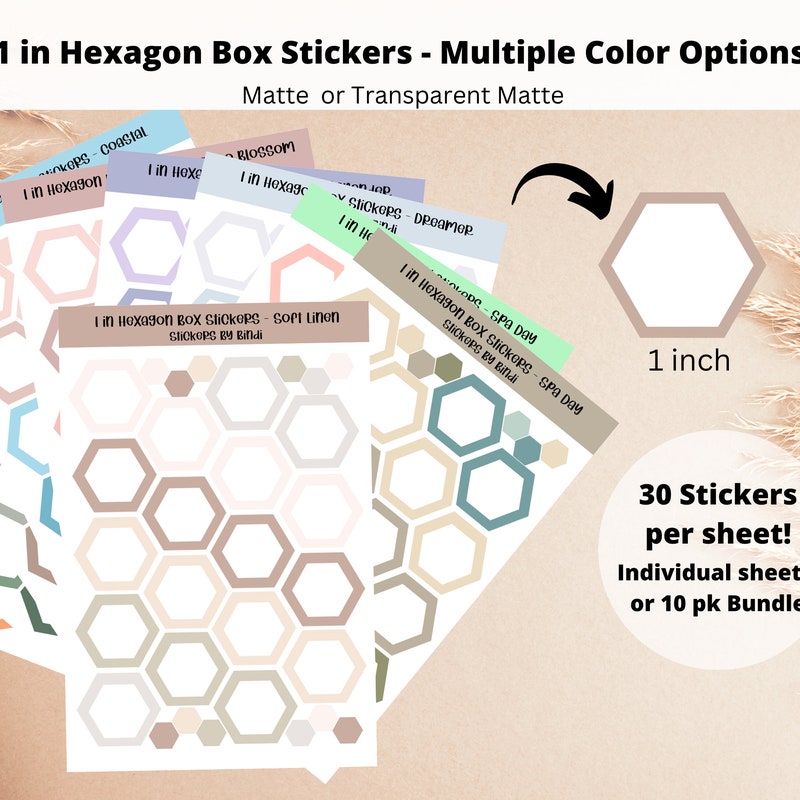 Hexagon Stickers - Etsy