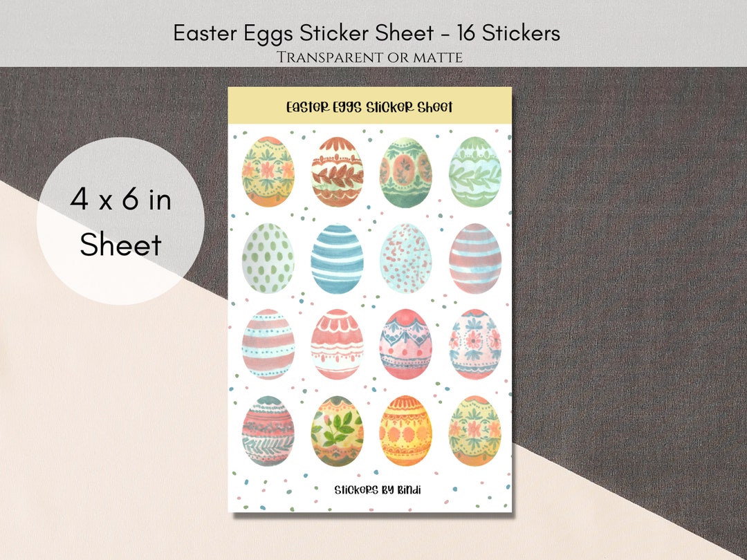 Easter Eggs Sticker Sheet | Easter Egg Planner Stickers | Spring ...