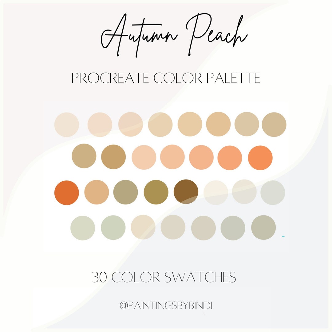 Autumn Peach Procreate Color Palette | 30 Color Swatches | iPad ...