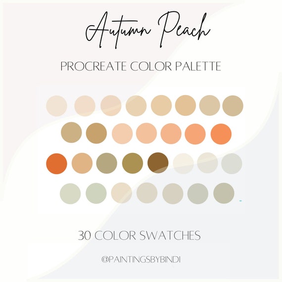 Autumn Peach Procreate Color Palette 30 Color Swatches - Etsy