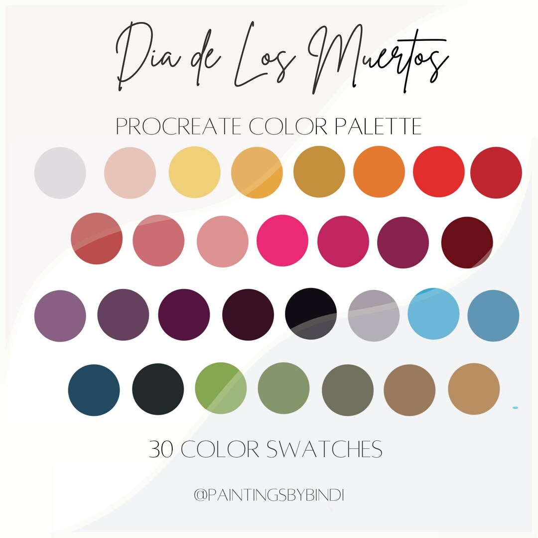 Dia De Los Muertos Procreate Color Palette | 30 Color Swatches | iPad ...