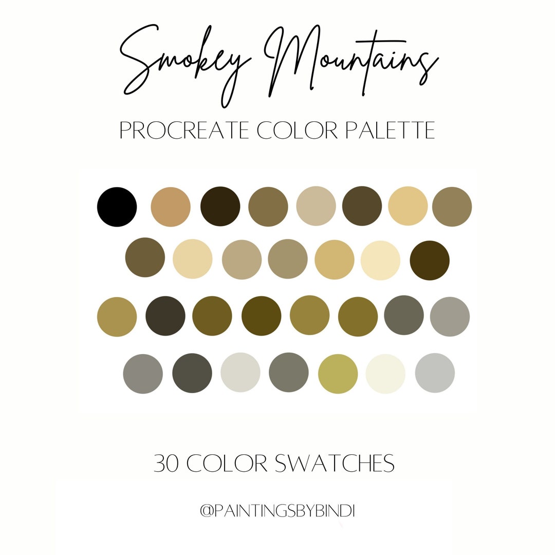 Smokey Mountains Procreate Color Palette | 30 Color Swatches | iPad ... Smokey Mountains Procreate Color Palette | 30 Color Swatches | iPad ...