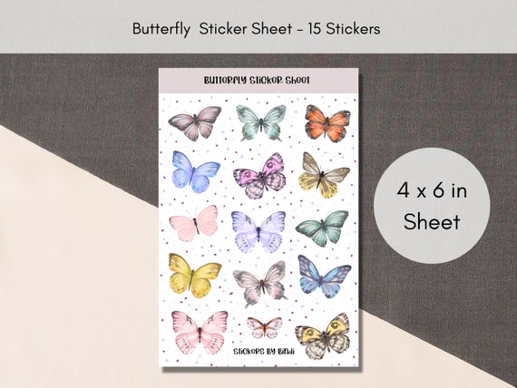Butterfly Sticker Sheet Floral Planner Stickers Assorted - Etsy