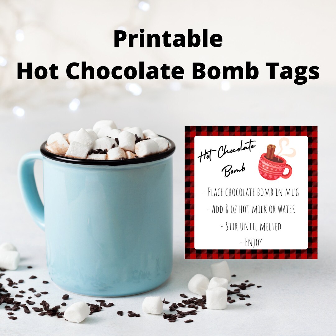 Printable Hot Chocolate Bomb Tags 2 in X 2 in Square Tag Hot Cocoa ...