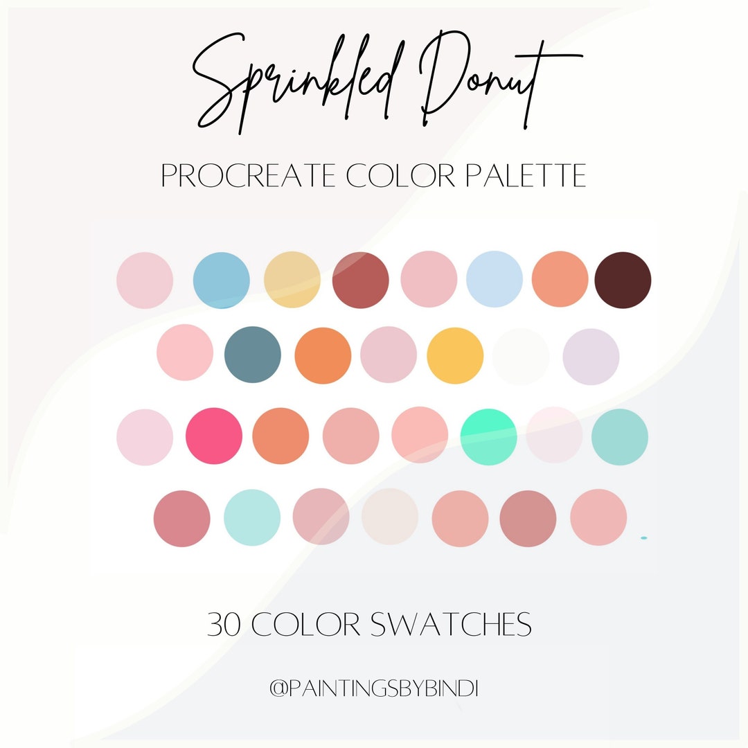 Sprinkled Donut Procreate Color Palette | 30 Color Swatches | iPad ...