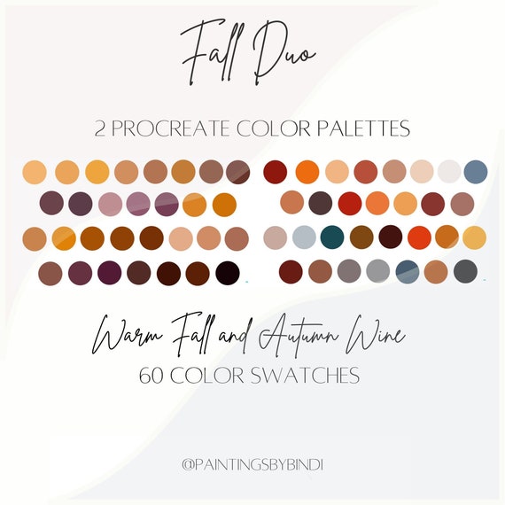 Fall Procreate Color Palette Bundle 60 Color Swatches Ipad | Etsy