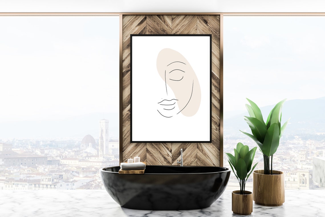 Minimalist Boho Woman's Face Instant Download One Line - Etsy