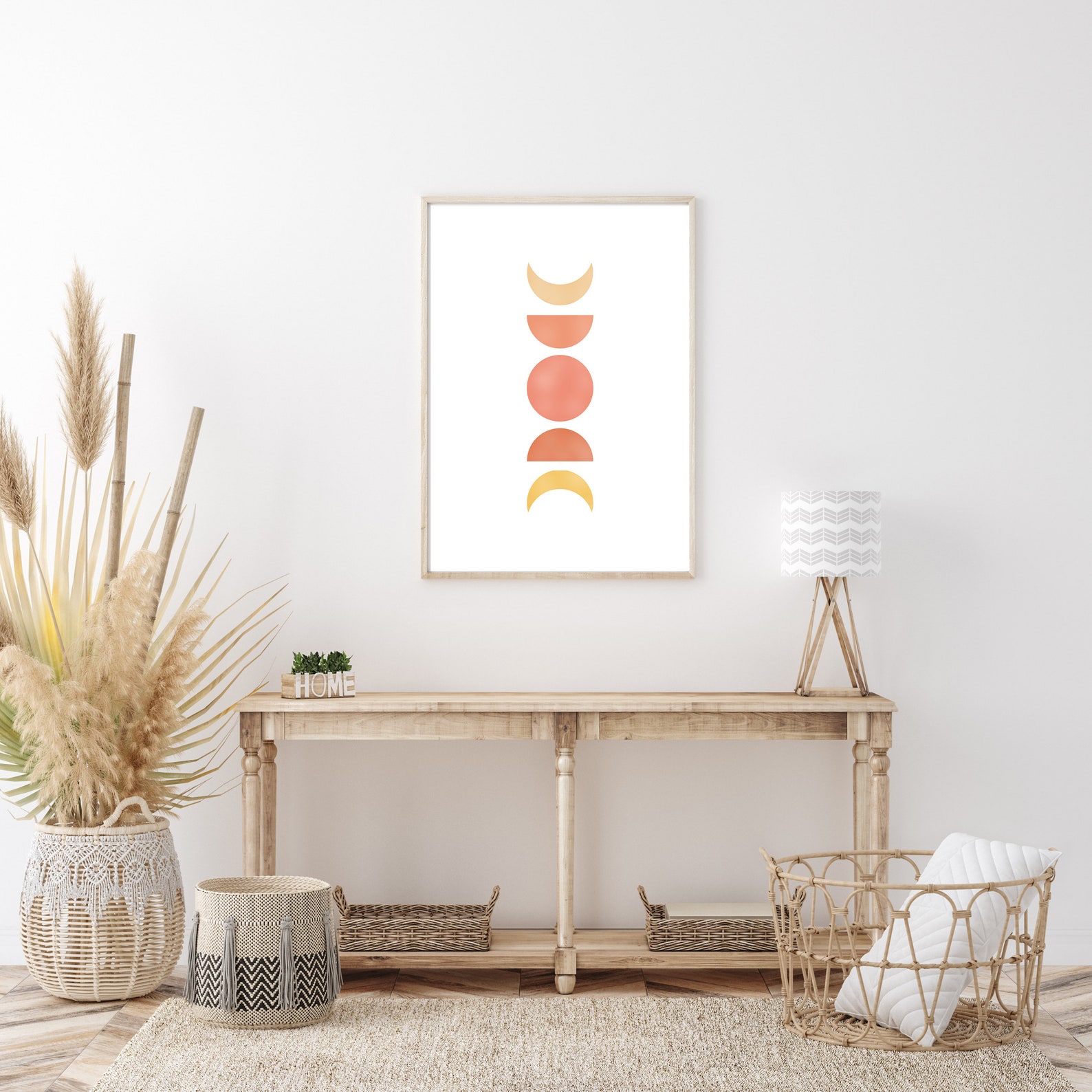 Boho Moon Phases Printable Art Terra Cotta Instant Download - Etsy